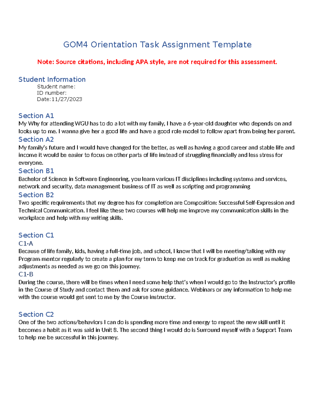 Jacob Diaz Orientation Task1 - GOM4 Orientation Task Assignment Template Note: Source citations ...