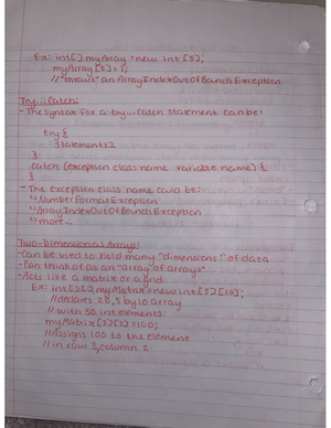 Cosc 1 notes 3 - M5T A. String Arrays Java also allows you to create ...