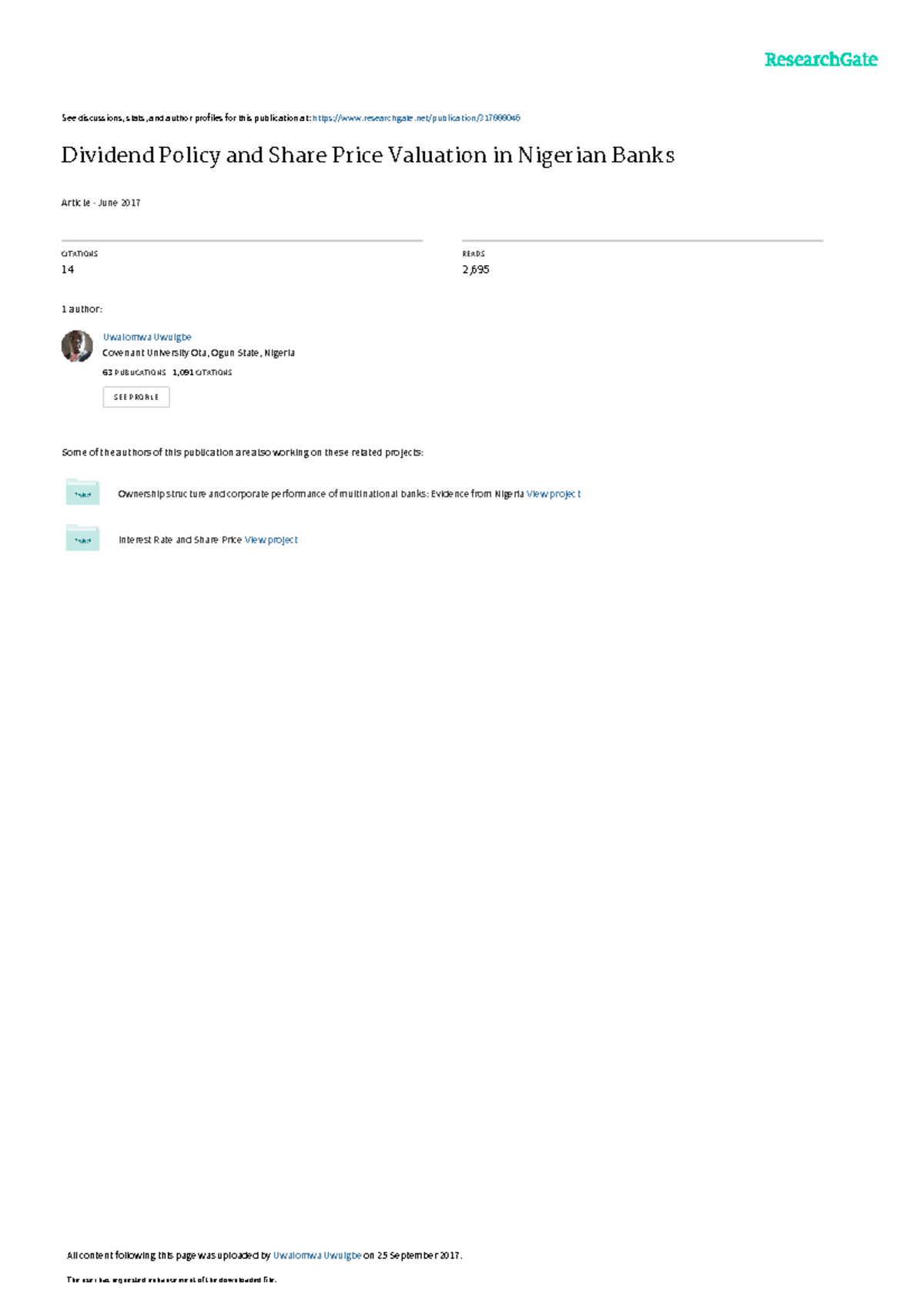 Uwaandkehinde 2017 - See discussions, stats, and author profiles for ...