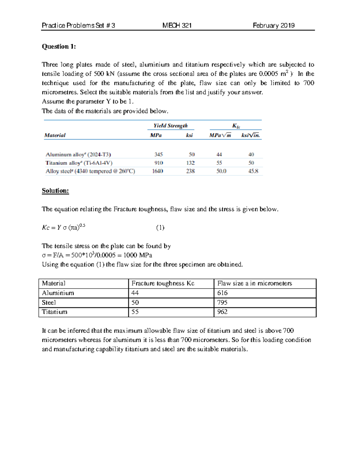 Solutions of practice questions 3 MECH 321 - Question 1: Three long ...
