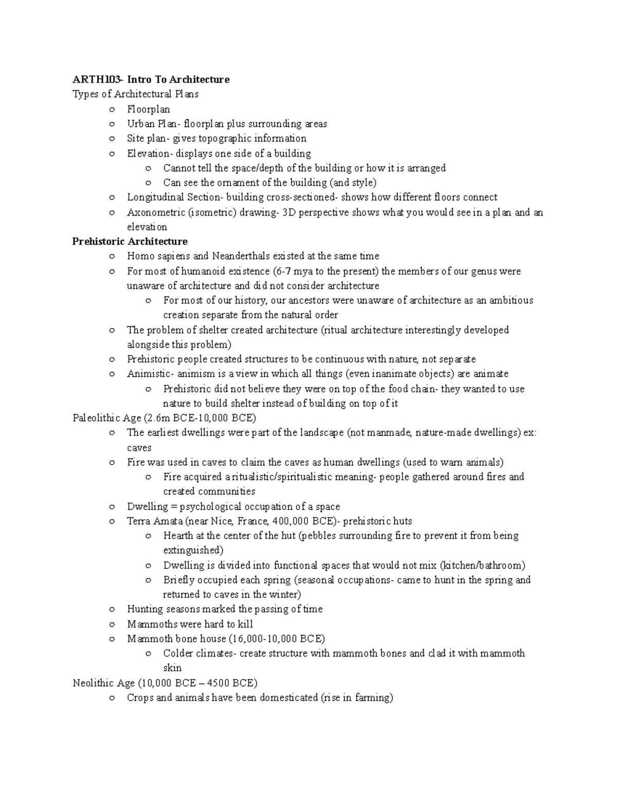 ARTH103 Exam 1 Notes - ARTH103- Intro To Architecture Types of ...