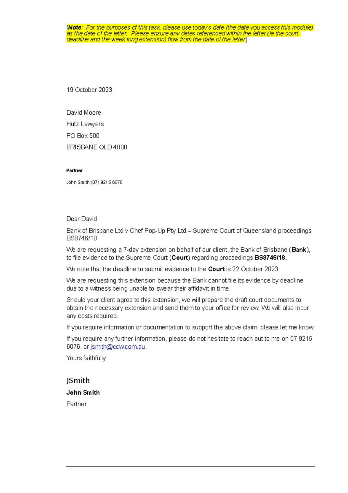 Template letter - Practical notes - [Note: For the purposes of this ...