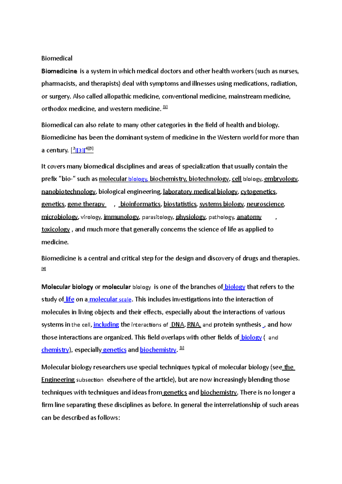 Biomedical - Biomedical Biomedicine is a system in which medical ...