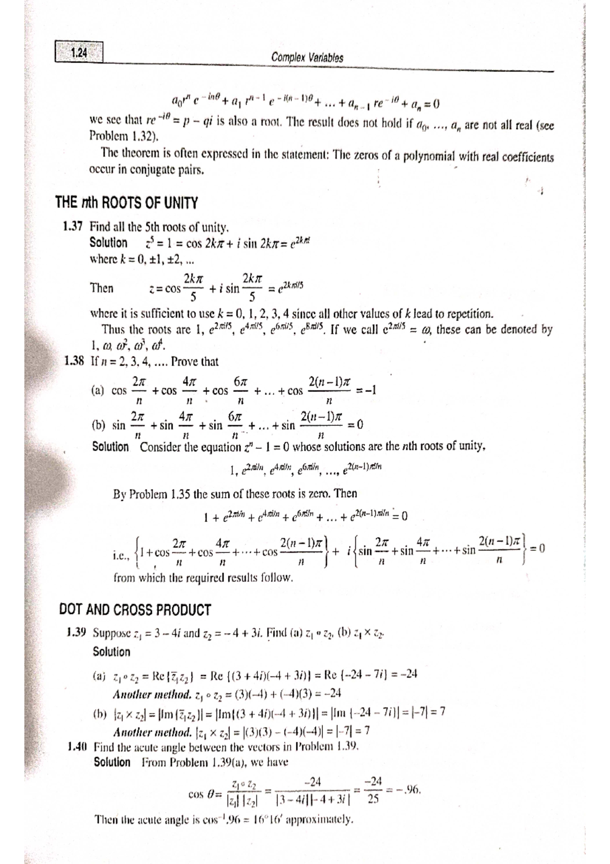 Nth roots of unity problms - Bsc maths - Studocu