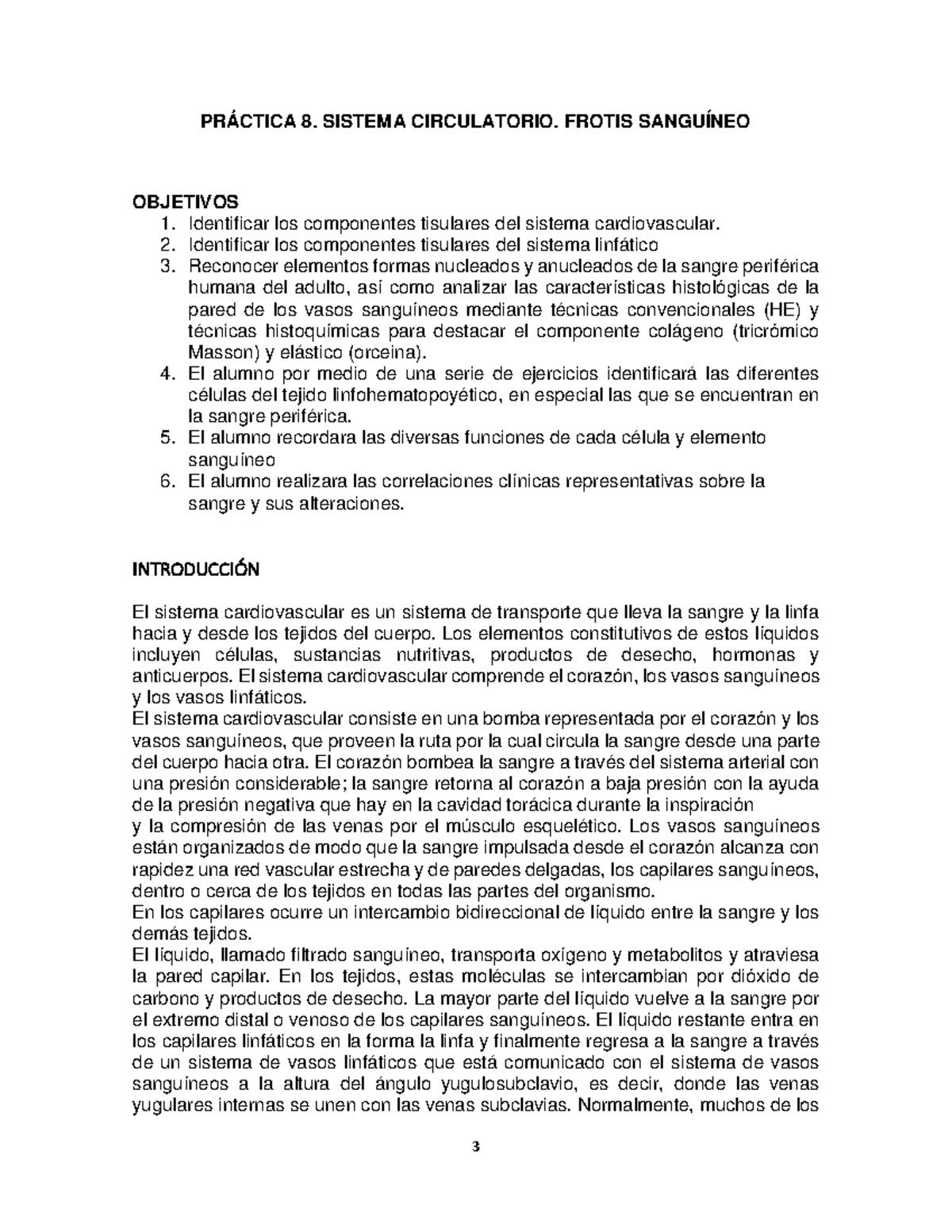 Práctica Tejido sanguíneo - Warning: TT: undefined function: 32 PRÁCTICA 8. SISTEMA CIRCULATORIO ...