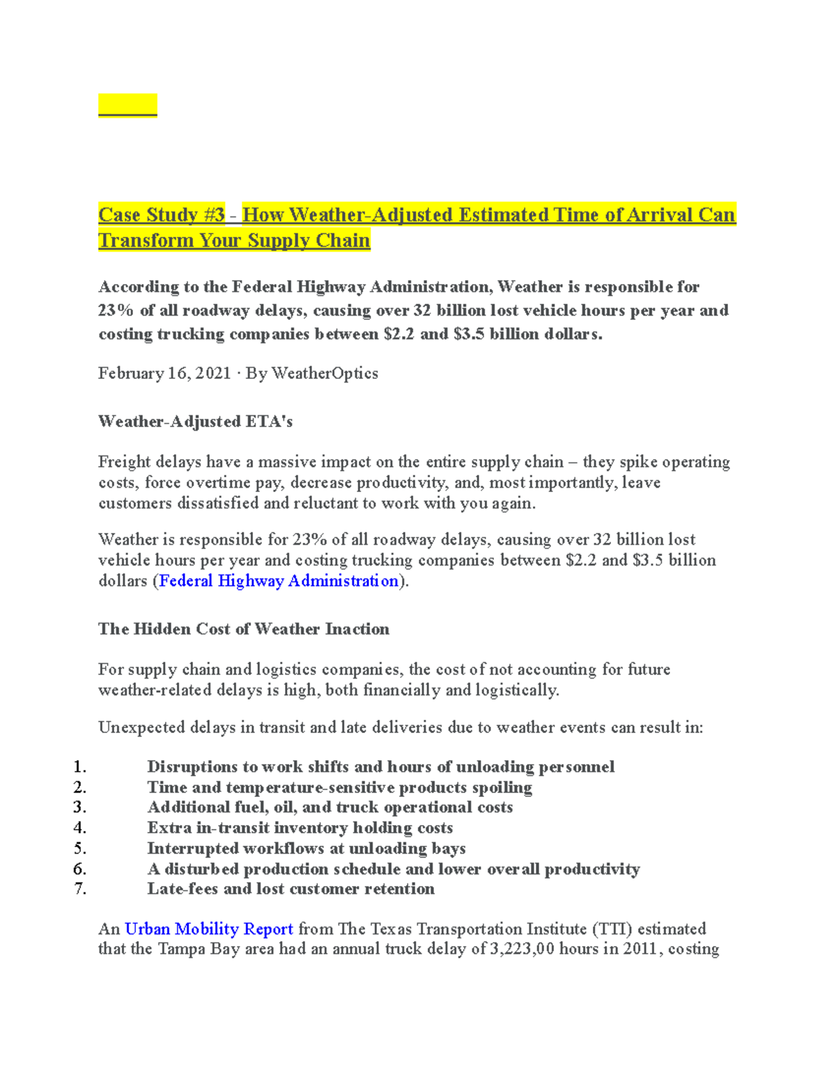 Case Study 3 - February 16, 2021 · By WeatherOptics Weather-Adjusted ...