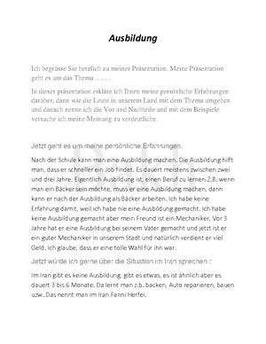 B1 Sprechen +Schreiben - Sprechen: TEILE 1 : Eine deutsche oder ...