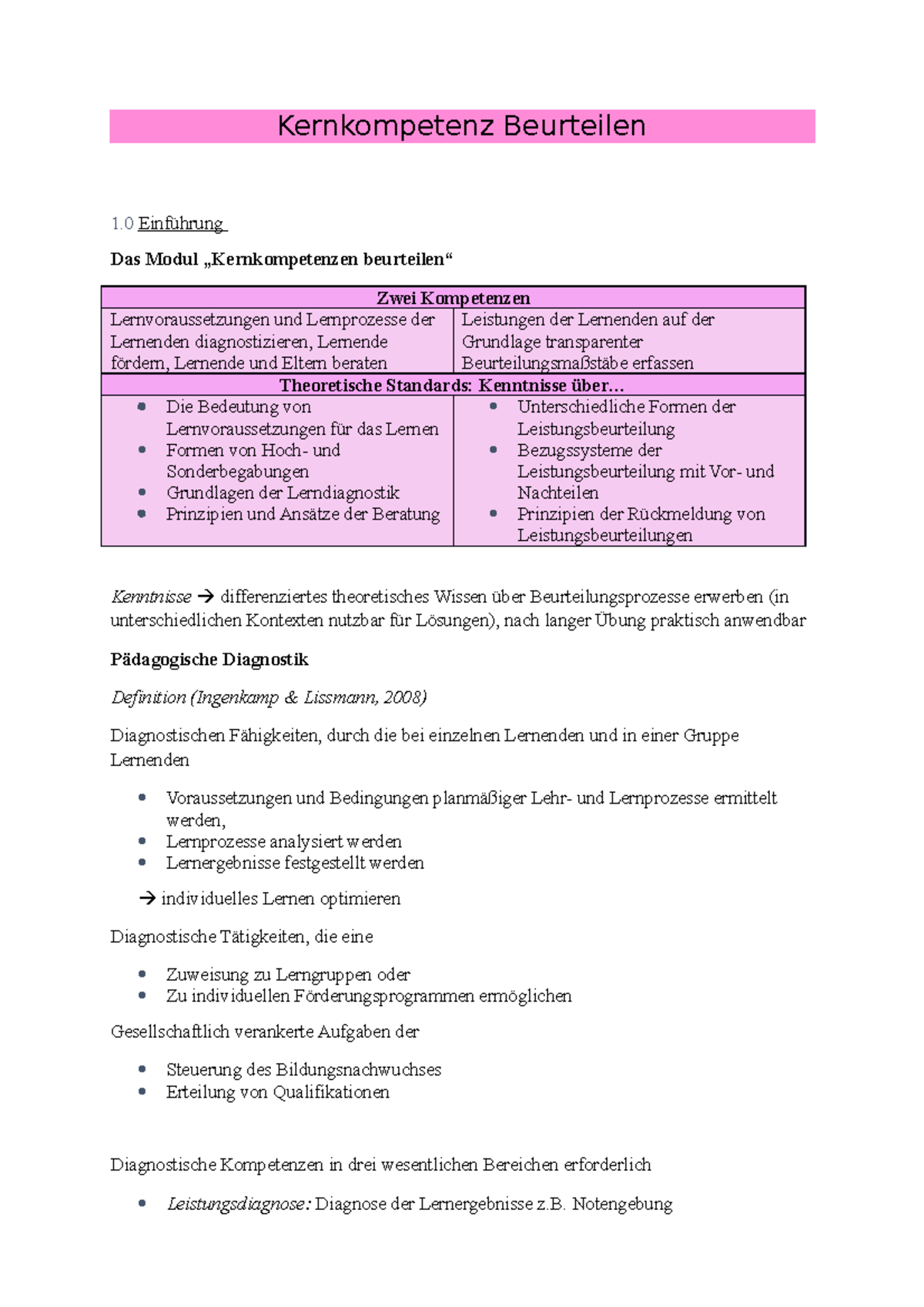 Kernkompetenz Beurteilen - Kernkompetenz Beurteilen 1ührung Das Modul ...
