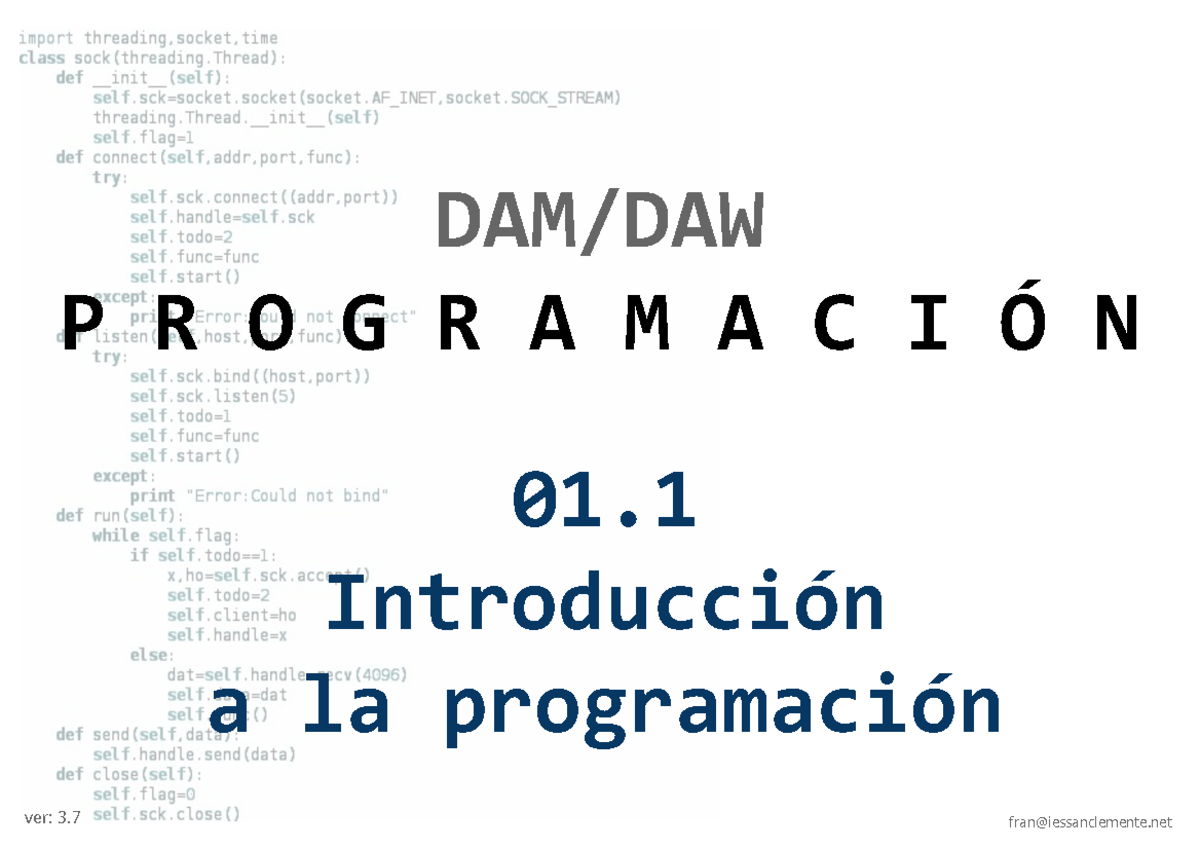 PRG U01 - java - P R O G R A M A C I Ó N 01. Introducción a la programación ver: 3 - Studocu