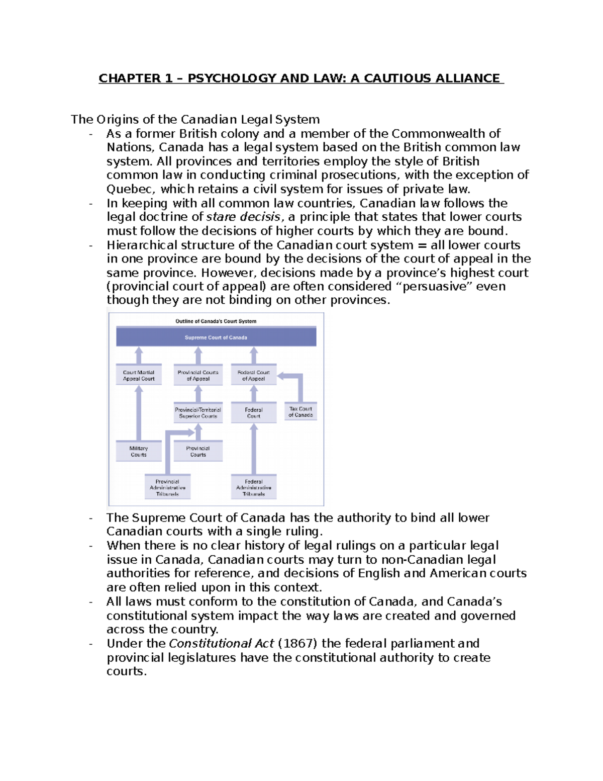 Chapter 1 - CHAPTER 1 – PSYCHOLOGY AND LAW: A CAUTIOUS ALLIANCE The ...
