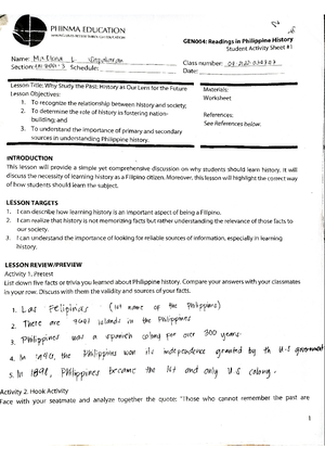 GEN 004 Modules 5-8 - Notes - Reading in Philippine History - Studocu