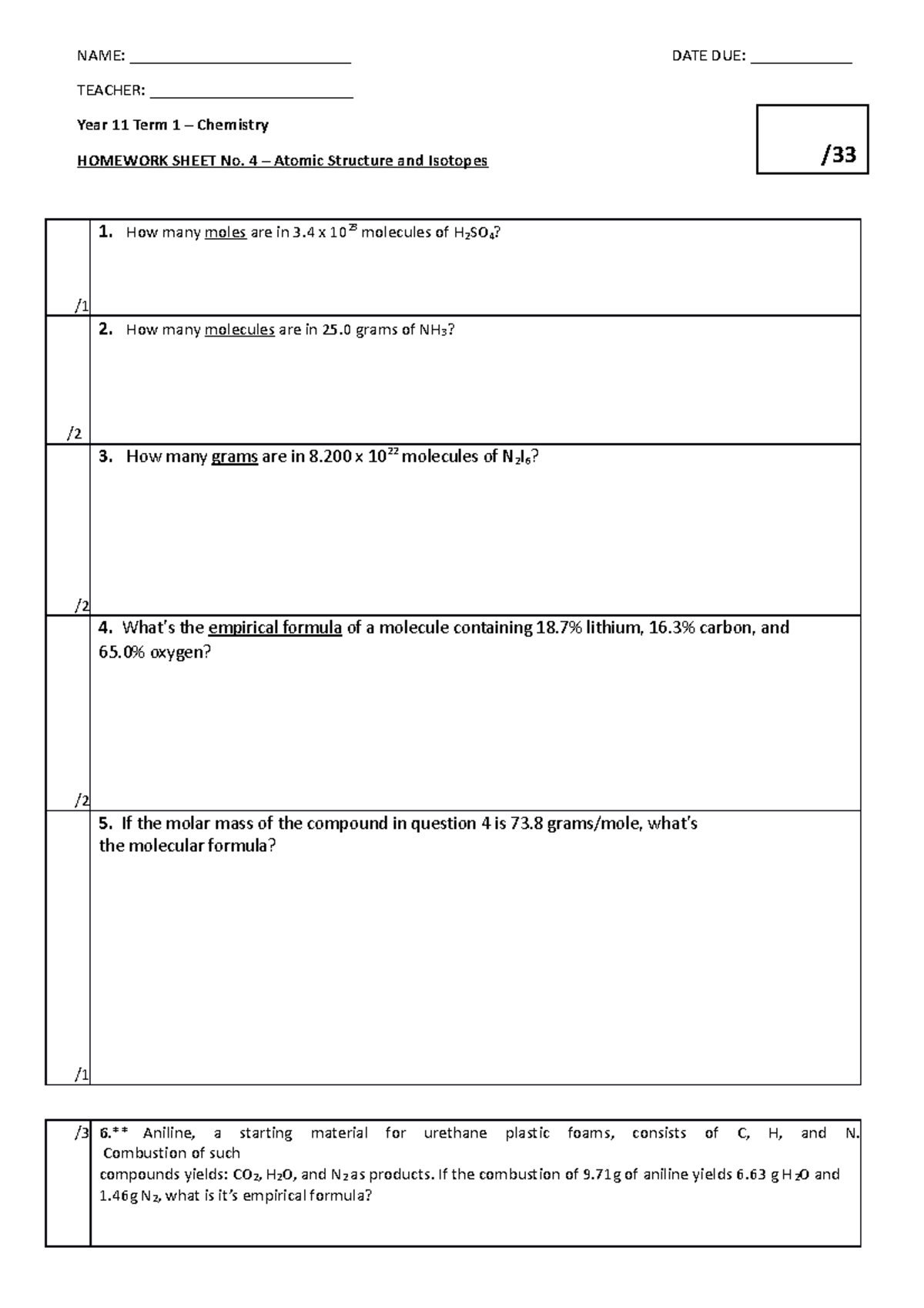 2019 11 chem homework 4 - vevev3r - NAME ...