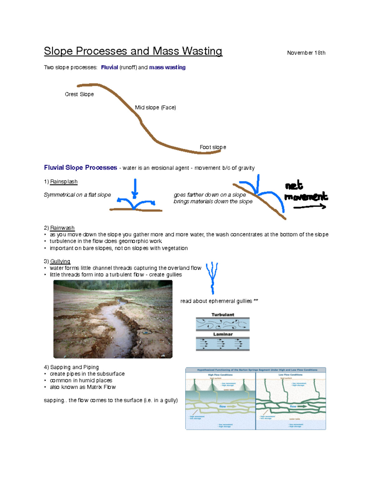 GEOG121 Slope Processes - Slope Processes and Mass Wasting November ...