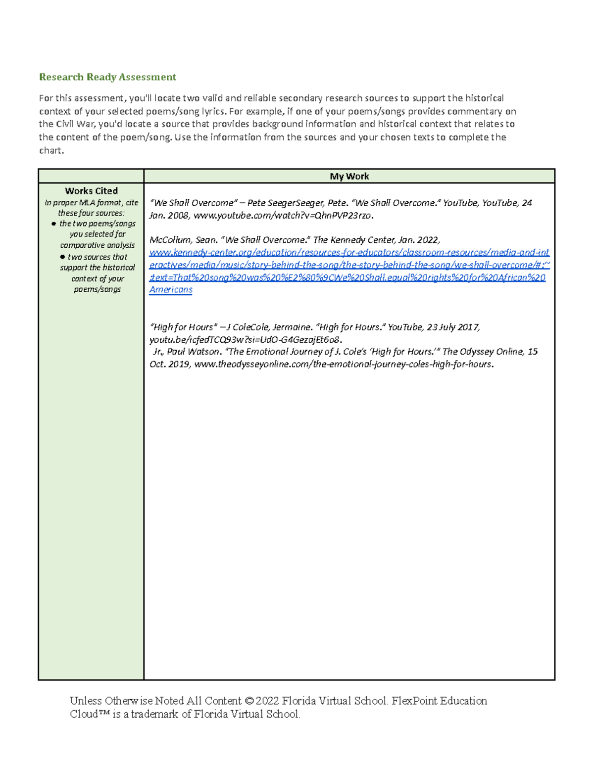 Research ready assess rubric - Research Ready Assessment For this ...