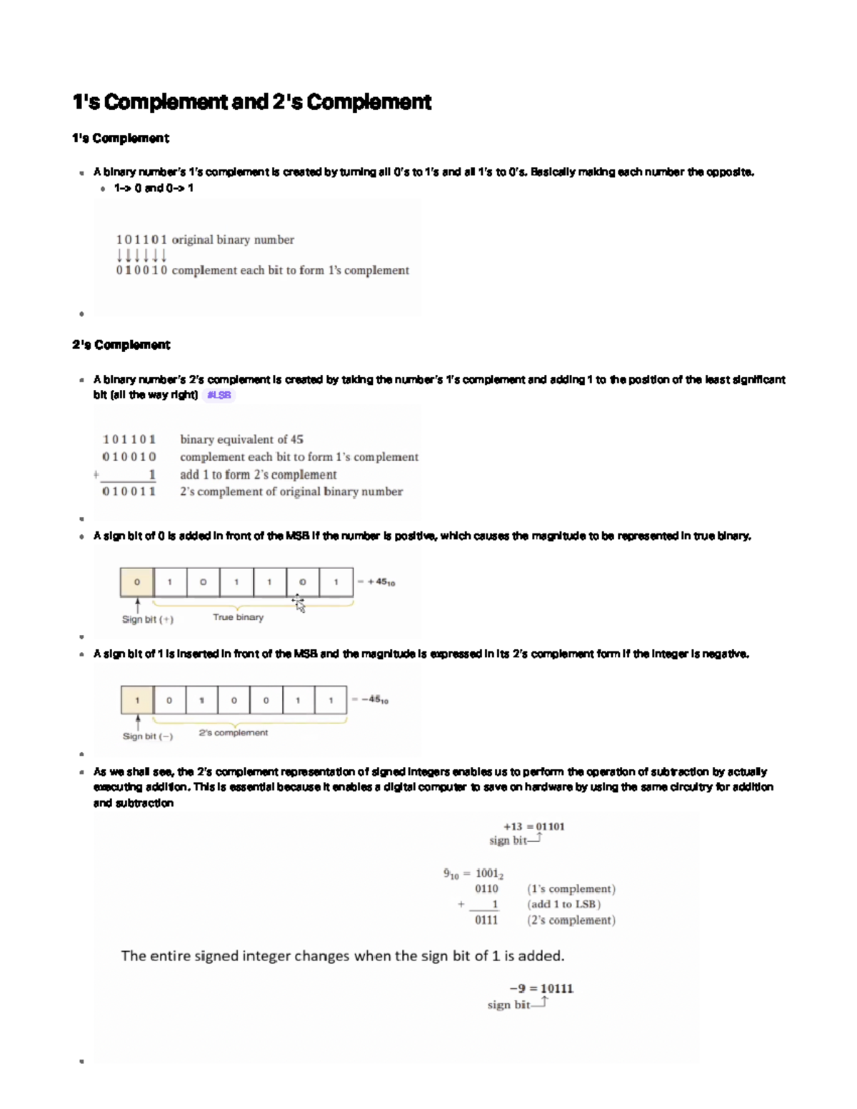 1's Complement and 2's Complement - 1 's Complement and 2 's Complement 1' s C o m p l e m e n t ...