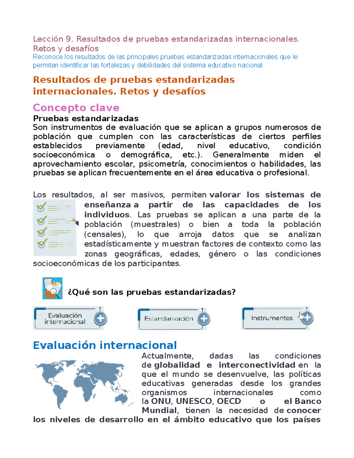 Lección 9. Resultados de pruebas estandarizadas internacionales. Retos ...