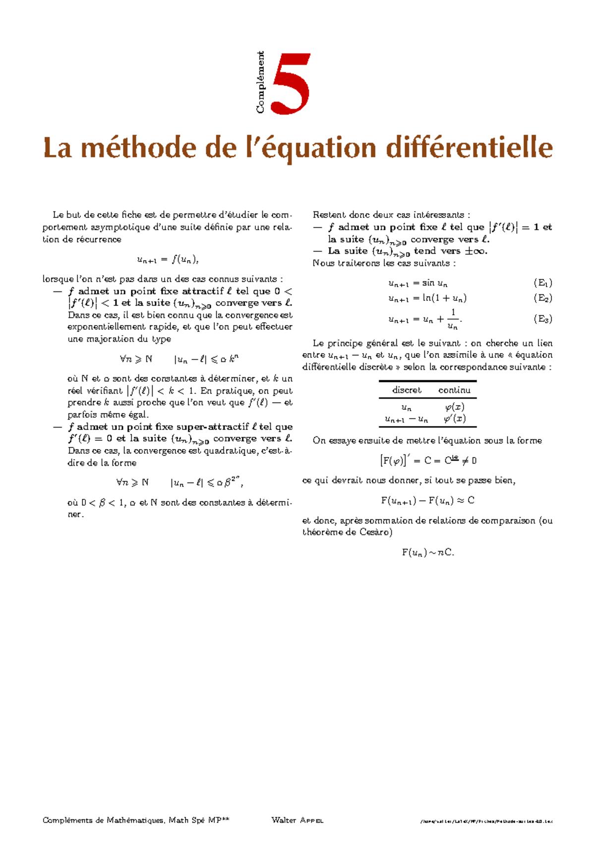 C- Methode- Equadiff - salut voici le cours d'algebre - Complément 5 La ...