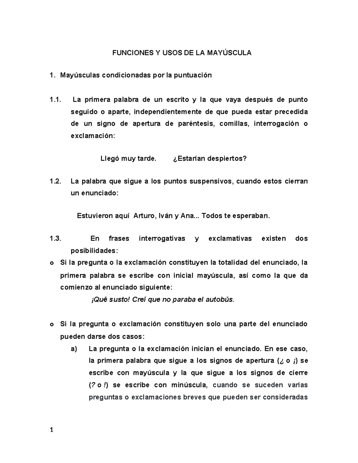 Inicial mayúscula - FUNCIONES Y USOS DE LA MAYÚSCULA Mayúsculas ...