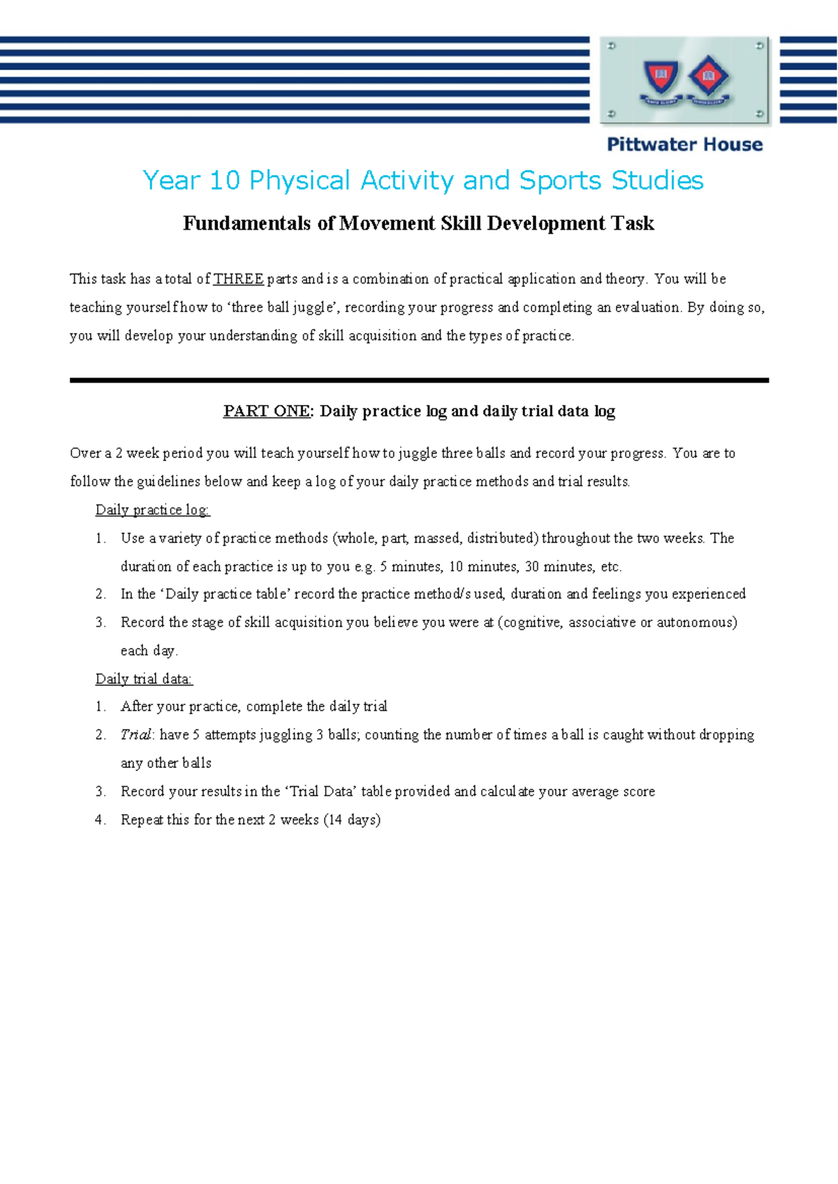 10PASS Funademtnal Booklet - Year 10 Physical Activity and Sports ...