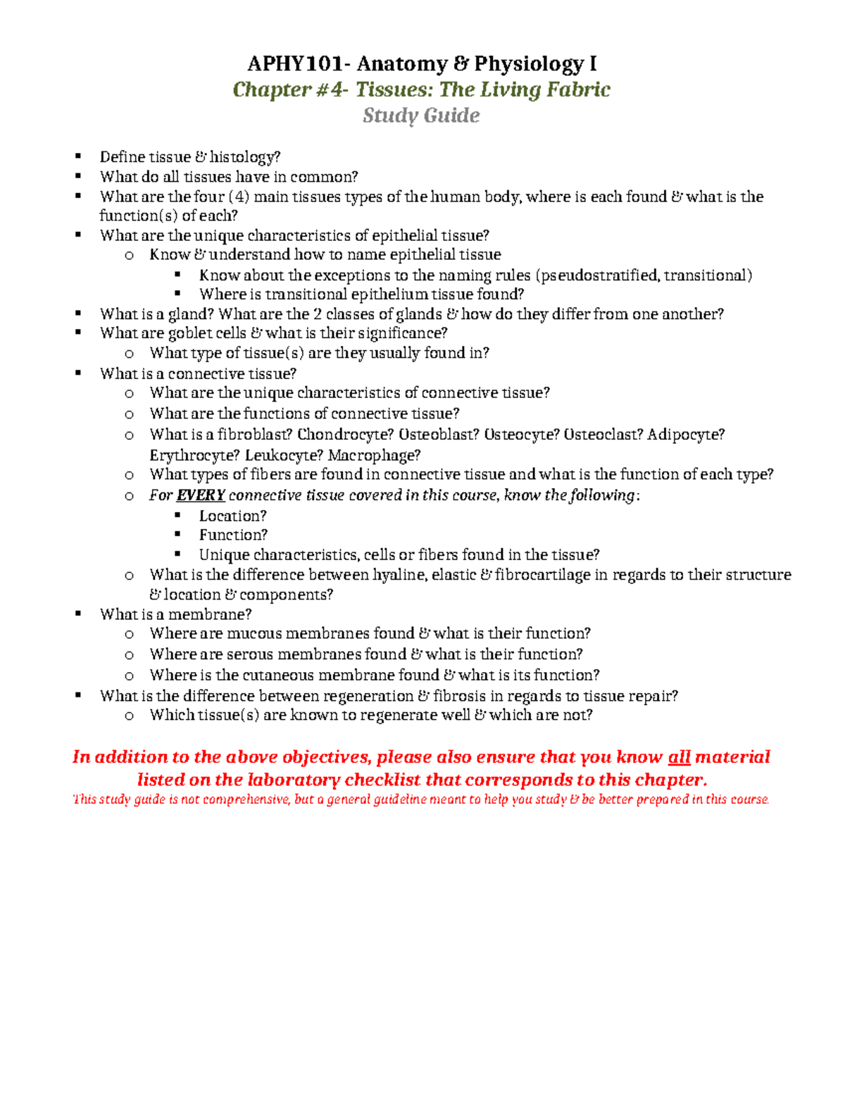 44 - anatomy note and study guides - APHY101- Anatomy & Physiology I ...