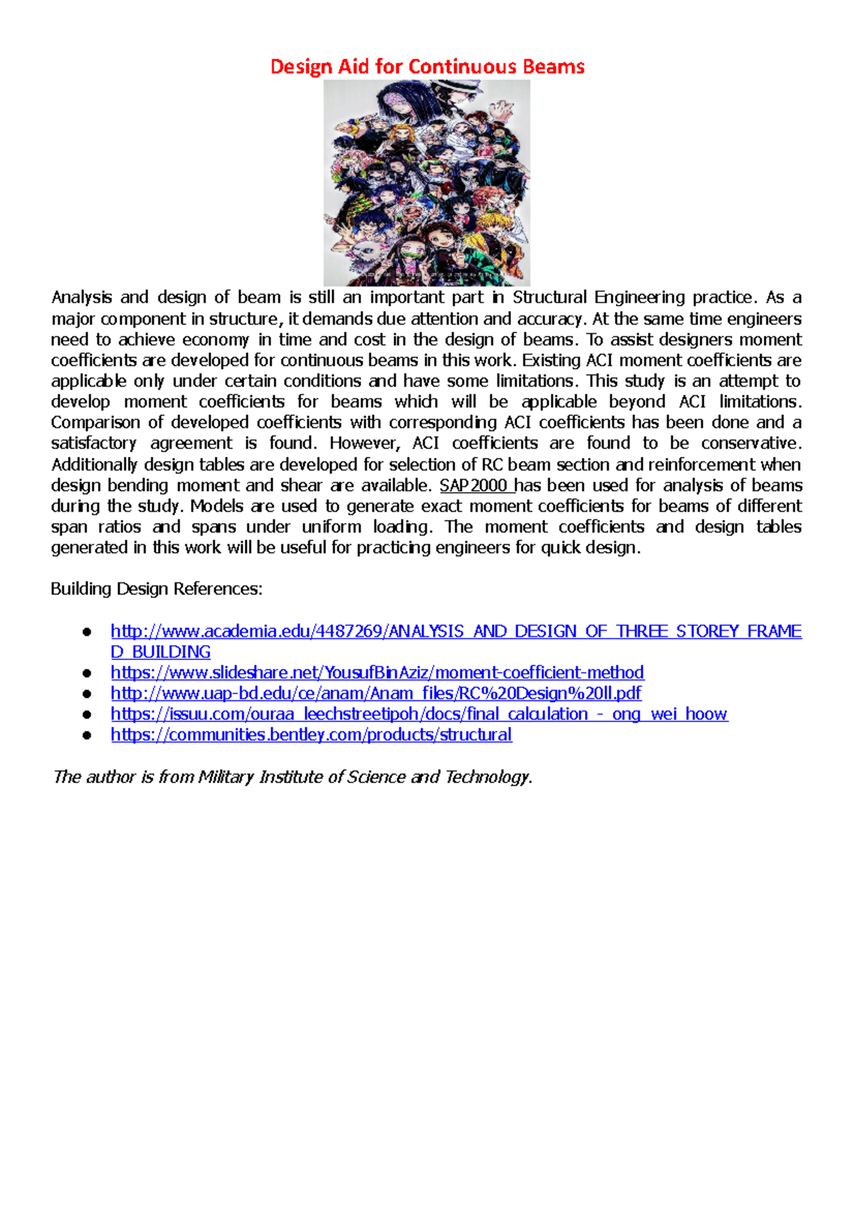 Cpe practice - Design Aid for Continuous Beams Analysis and design of ...
