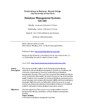 CIS 3400 Final Review Sheet - Structured Query Language (SQL ...