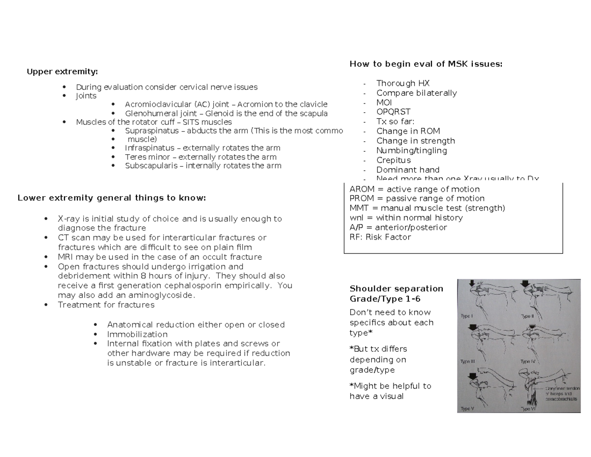 Clinical Medicine MSK/Rheum - Upper extremity: During evaluation ...