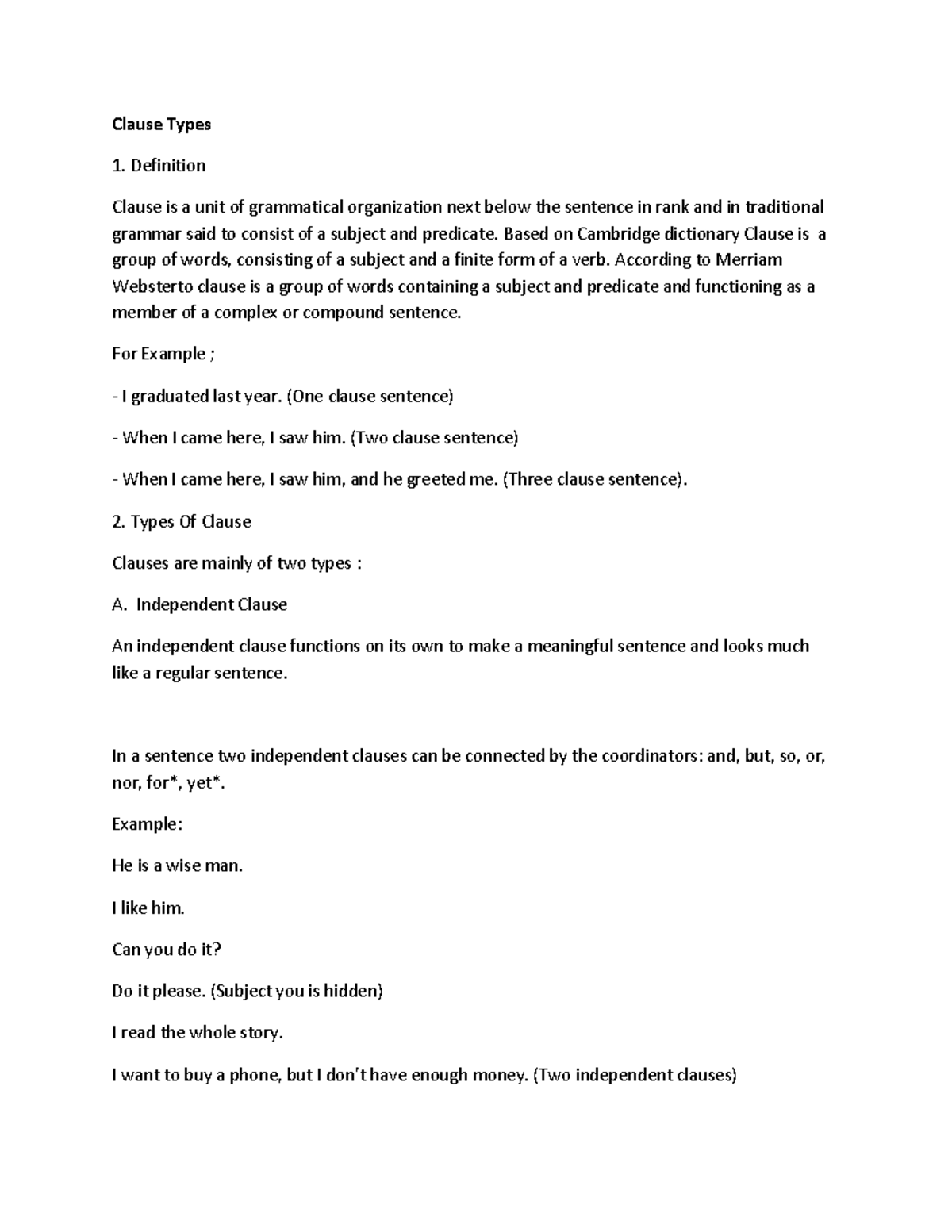 1.Clause Types - Clause Types Definition Clause is a unit of ...