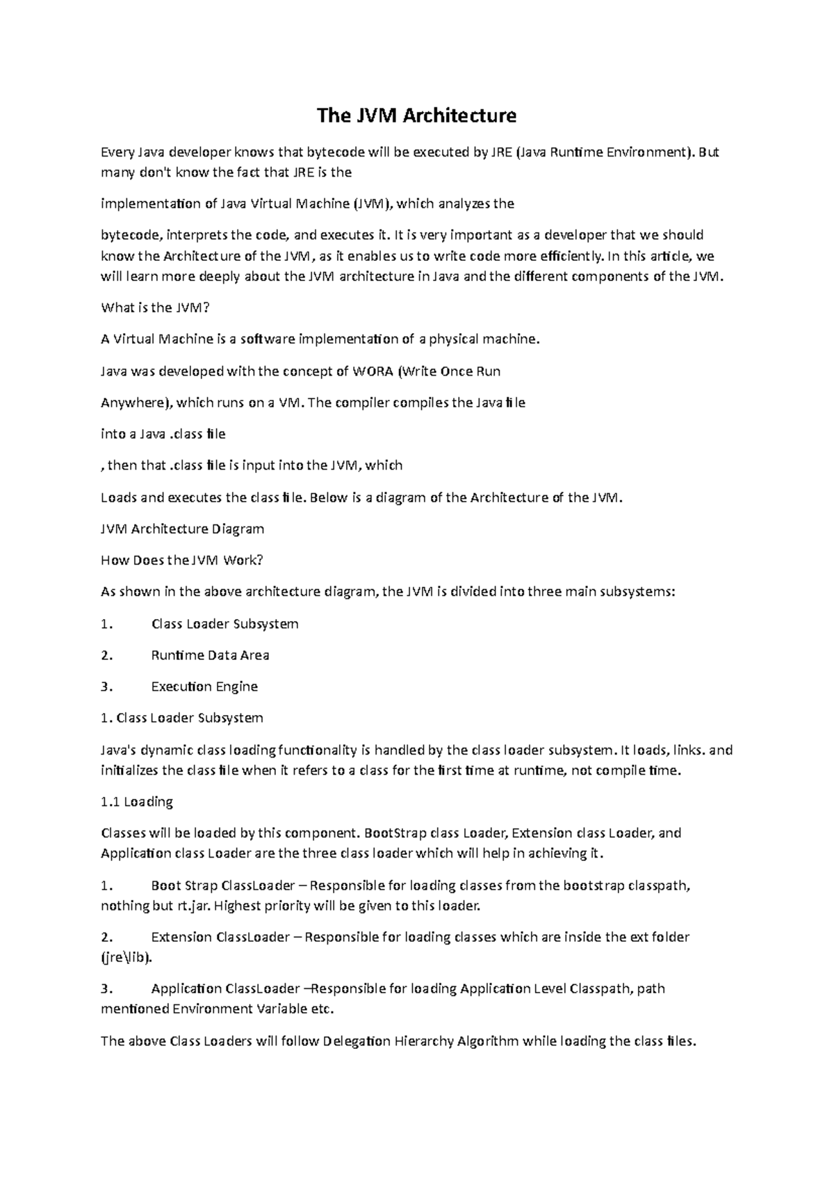 6the Jvm Architecture The Jvm Architecture Every Java Developer Knows That Bytecode Will Be