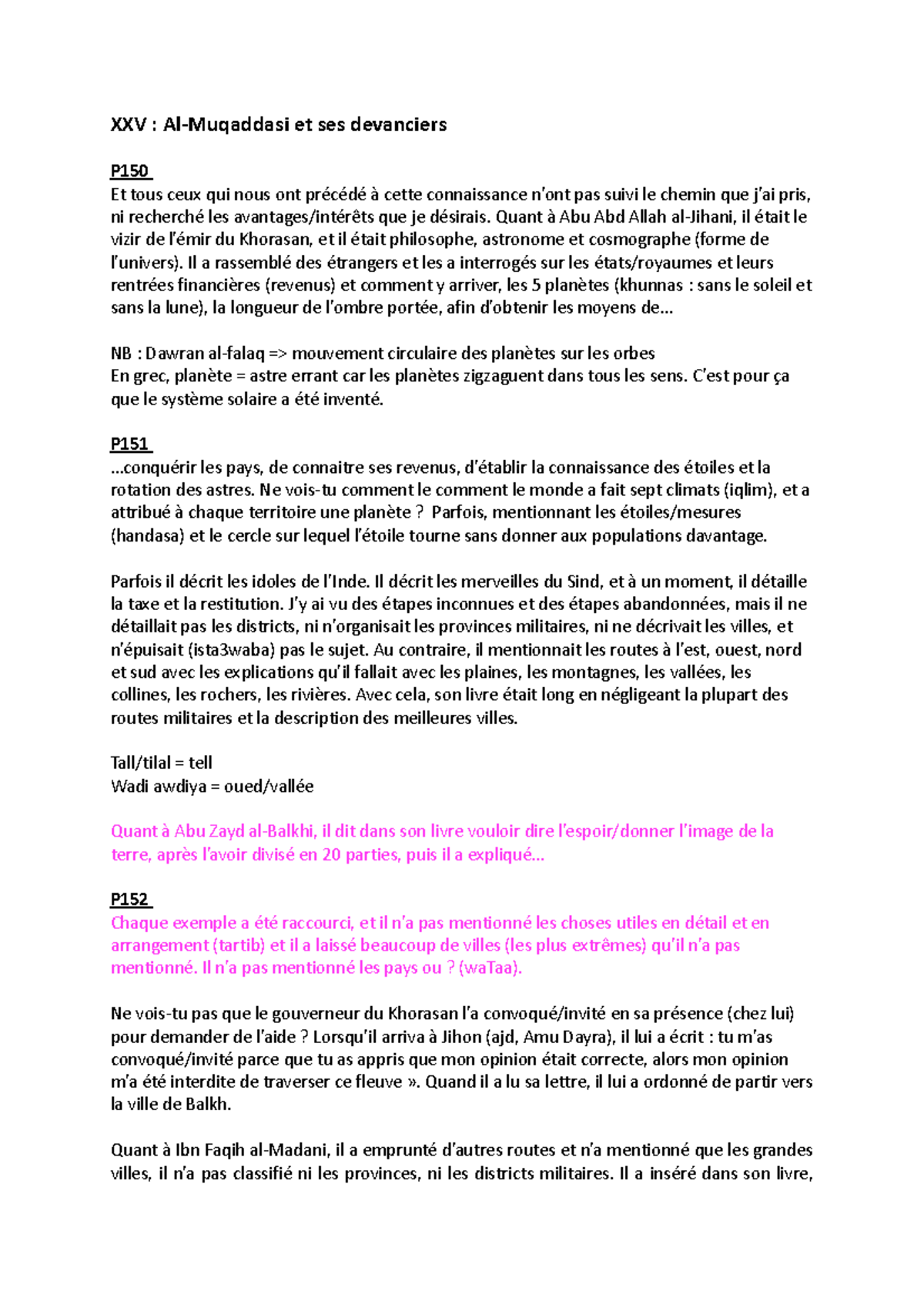 Traduction texte Muqaddasi - XXV : Al-Muqaddasi et ses devanciers P Et ...