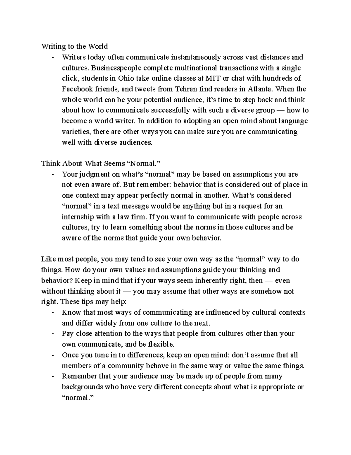 Rhetoric and Composition notes 3 - Writing to the World - Writers today ...