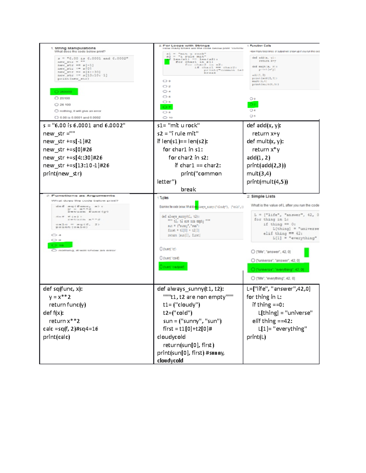 Chapterwise Quiz Test and answer with code - s = "6 is 6 and 6" new_str ...