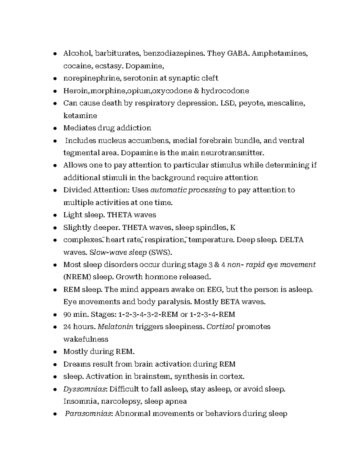 Brain encoding lecture 3 - Alcohol, barbiturates, benzodiazepines. They ...