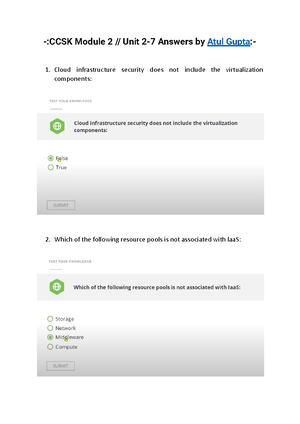 CCSK Module 3 Unit 2-7 Answers by Atul Gupta -:CCSK Module 3 // Unit 2-7 Answers by Atul Gupta ...