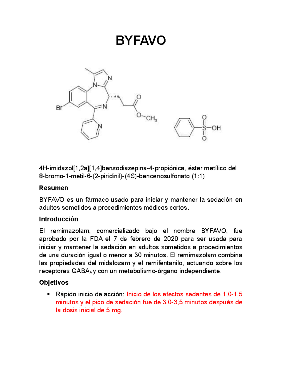 Byfavo - RESUMEN - BYFAVO 4H-imidazol[1,2a][1,4]benzodiazepina-4 ...