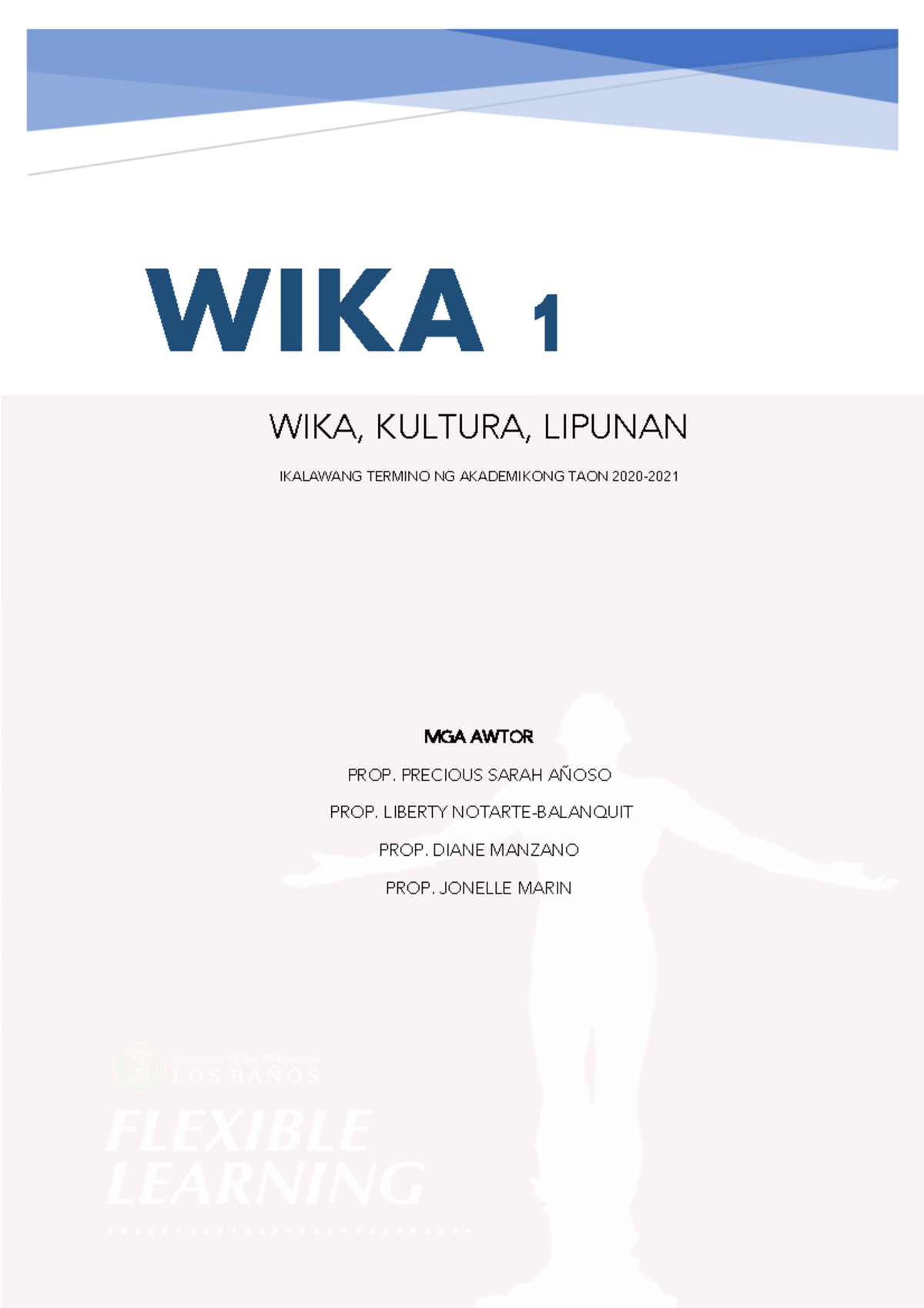 Wika1 - Modyul 1 - WIKA 1 WIKA, KULTURA, LIPUNAN IKALAWANG TERMINO NG AKADEMIKONG TAON 2020 ...