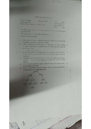 DSA old question collection - Data Structure and Algorithms - Studocu
