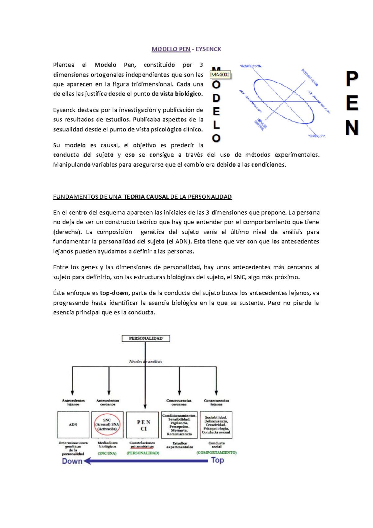 personalitat model PEN - MODELO PEN - EYSENCK Plantea el Modelo Pen ...