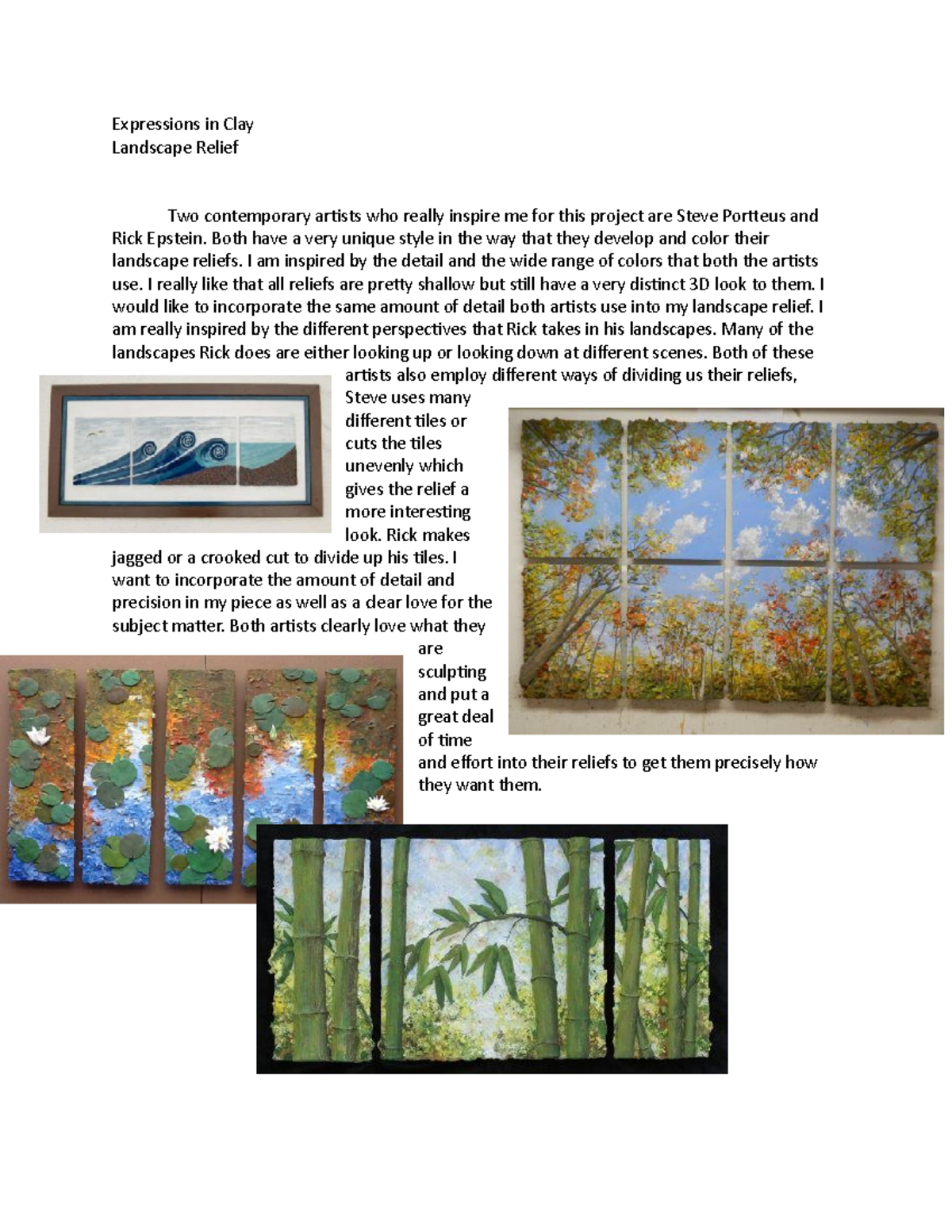 Landscape relief - Expressions in Clay Landscape Relief Two ...