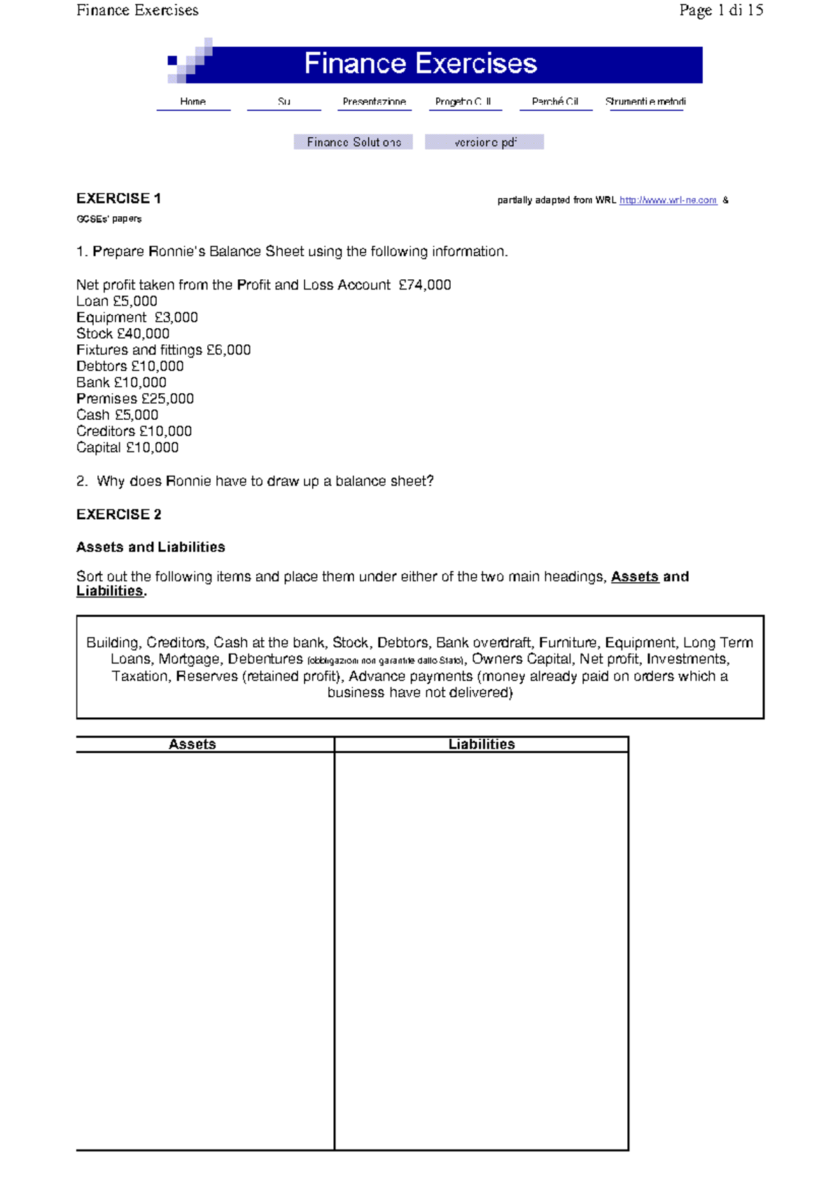 Finance exercises - COSTOS, CARTERA, PLANTA Y EQUIPO - - Studocu