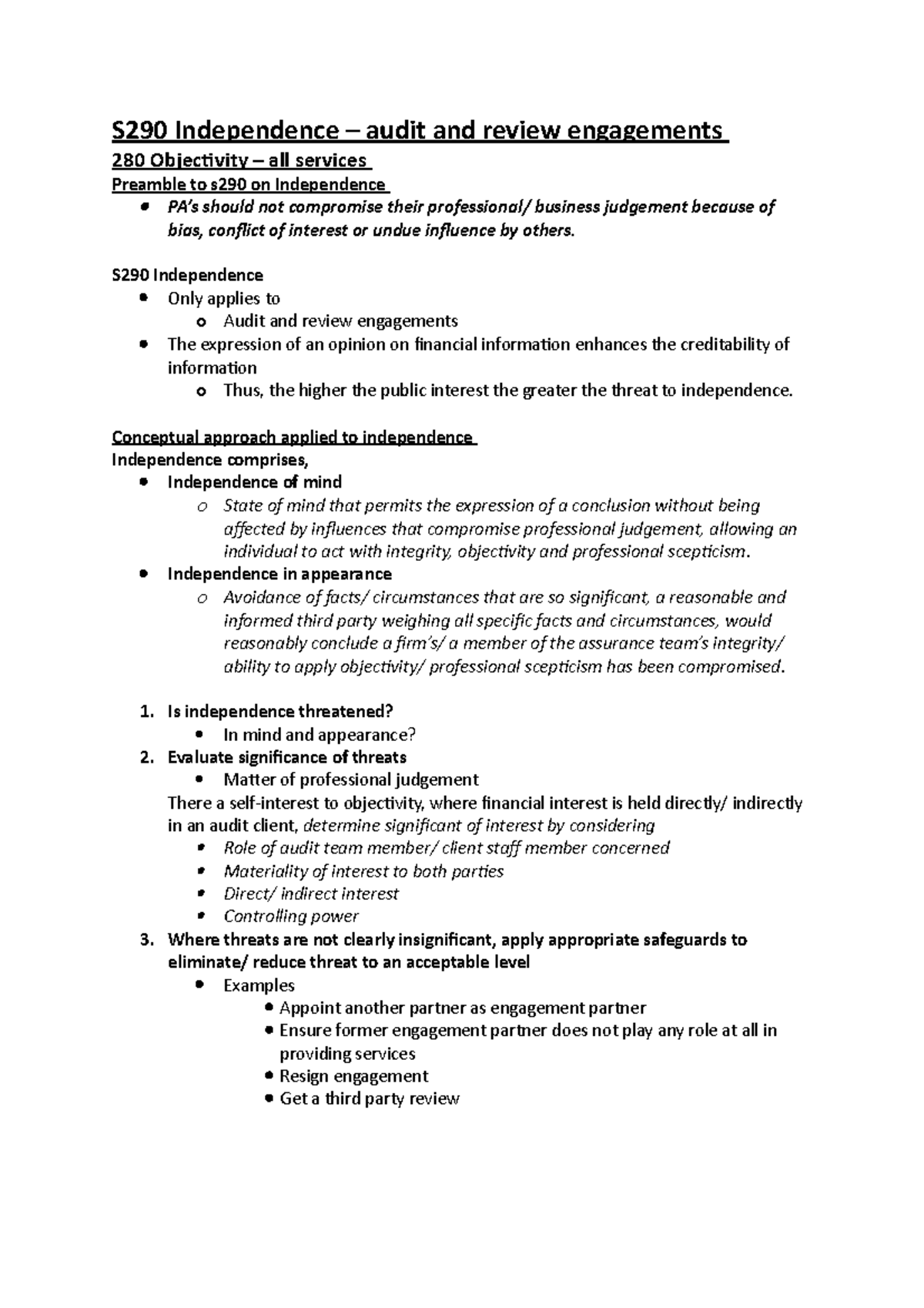 Saica Code Independance - S290 Independence – audit and review ...
