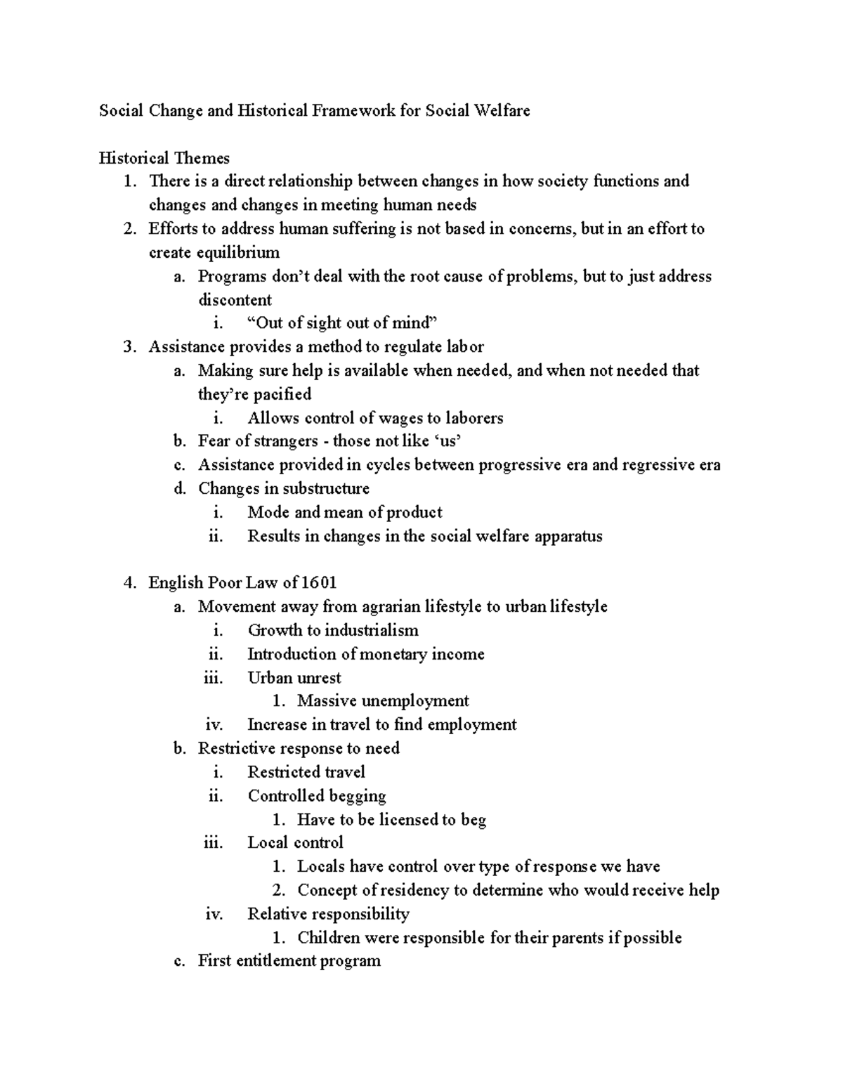 Exam One Notes - Social Change and Historical Framework for Social ...