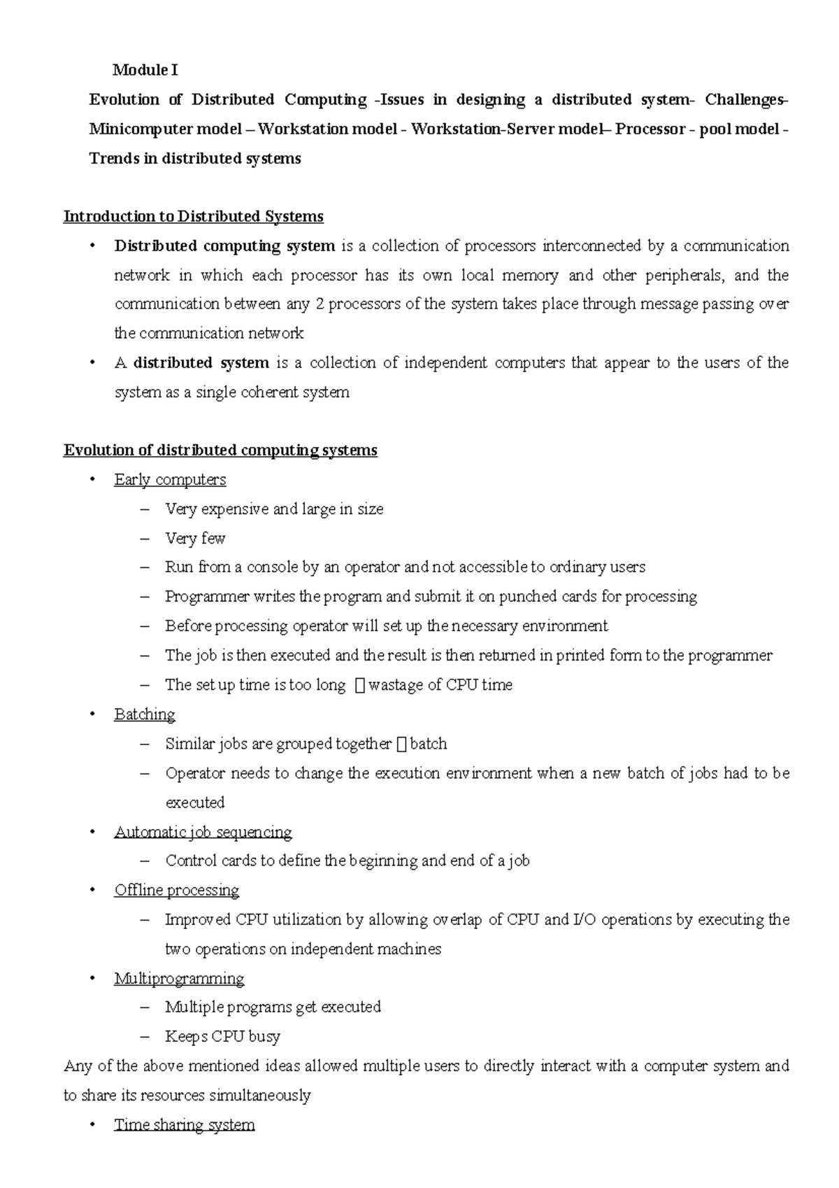 Module 1 Dc Dc Notes 2015 Scheme Module I Evolution Of Distributed Computing Issues In