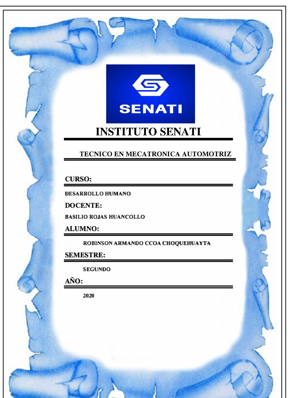 Trabajo final entrega II - INSTITUTO SENATI TECNICO EN MECATRONICA ...