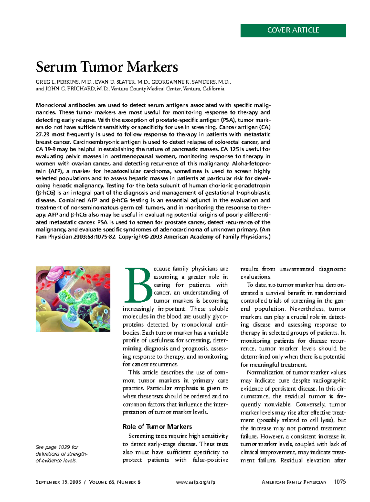 Tumour markers-1 - Ghbhj - SEPTEMBER 15, 2003 / VOLUME 68, NUMBER 6 ...