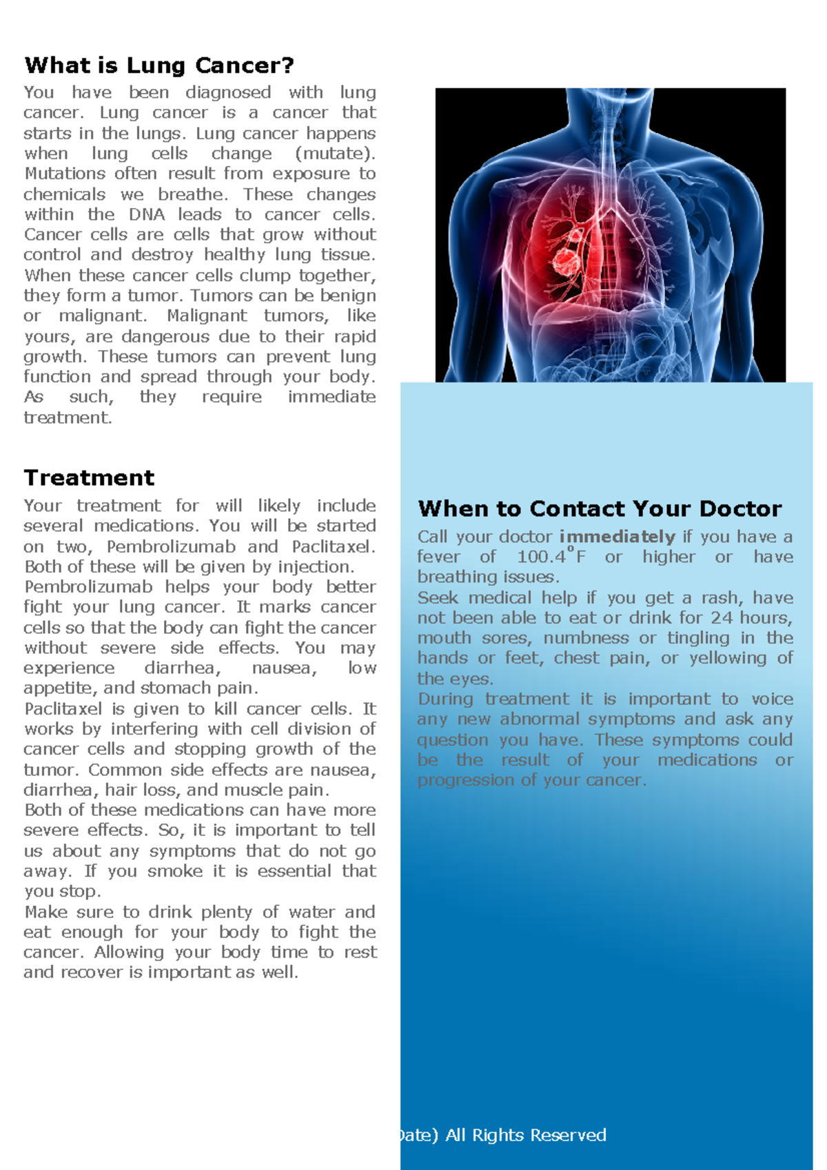 Teaching Plan-Lung Cancer - Document Name Your Company Name (C ...