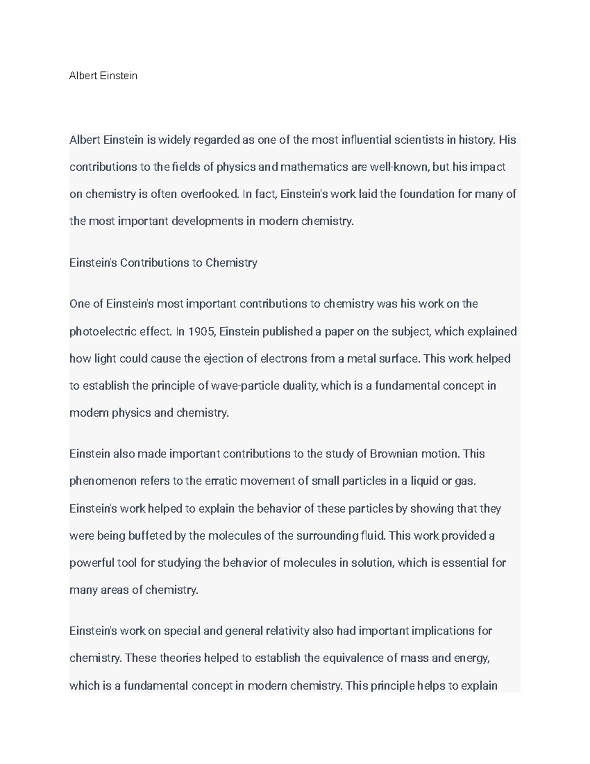 Albert Einstein notes - Albert Einstein Albert Einstein is widely ...