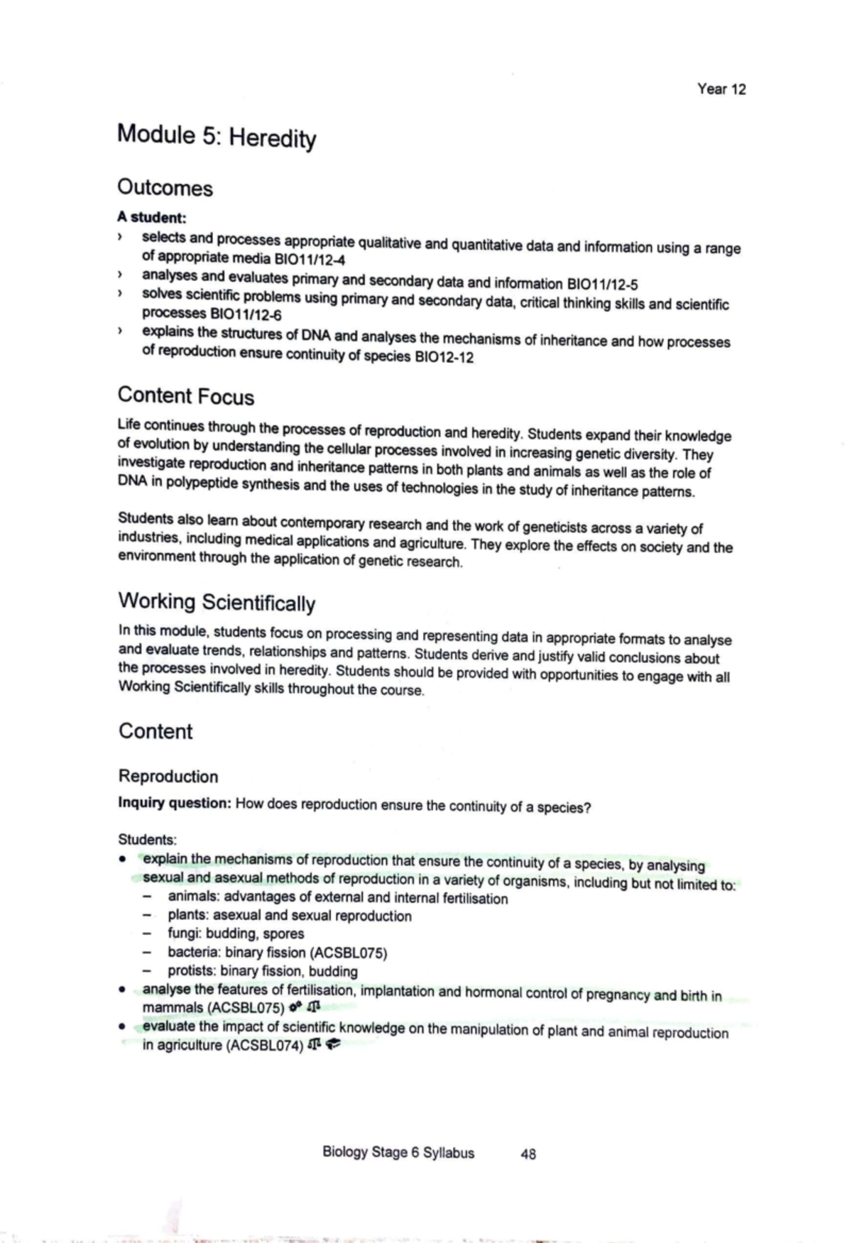 Biology module 5 notes 630c5fc9d953f - Year Module 5: Heredity Outcomes ...