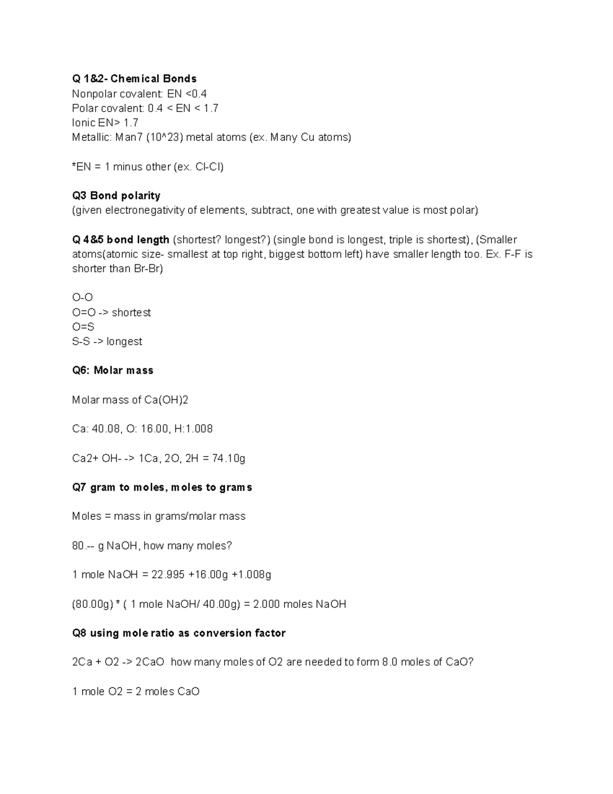 CHE115 test 3 Review Ch10-15 - CHE 115 - Cal Baptist - Studocu