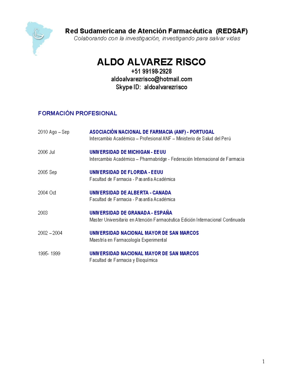 Cv Alvarez 1 - Material de lectura - ALDO ALVAREZ RISCO +51 99198 ...